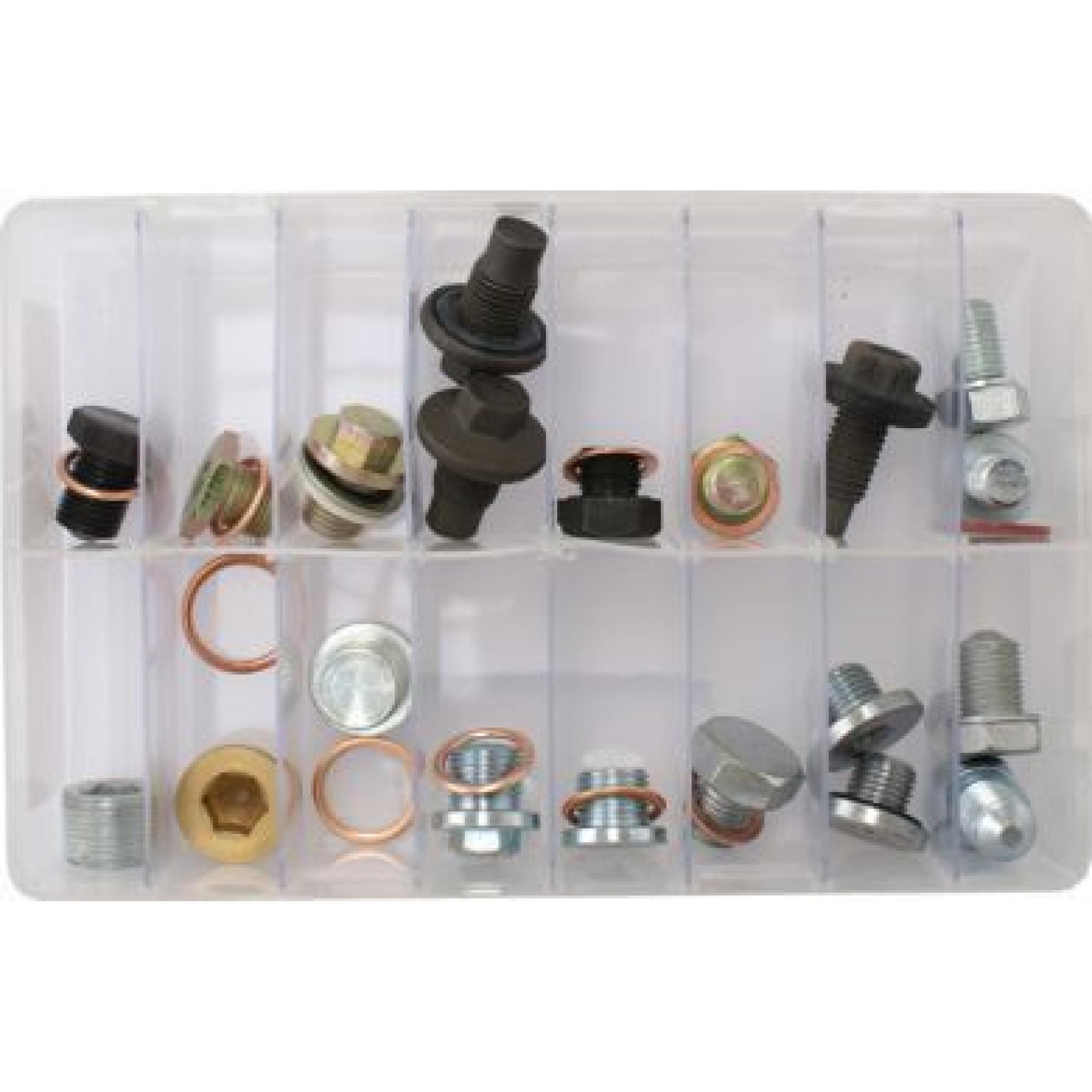 Assorted Box of Sump Plugs and Washers Car Engine Sump Plug Bung Bolt ...